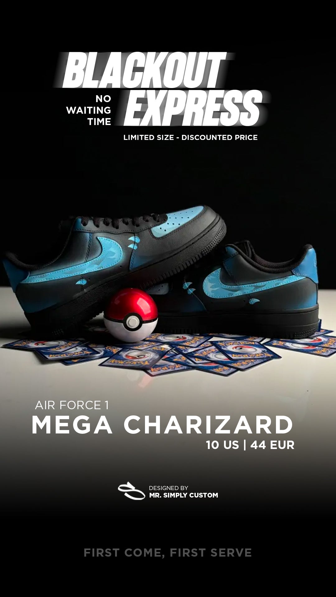 Mega Charizard - Air Force 1 - 10 US - Ready Stock – Mr. Simply Custom